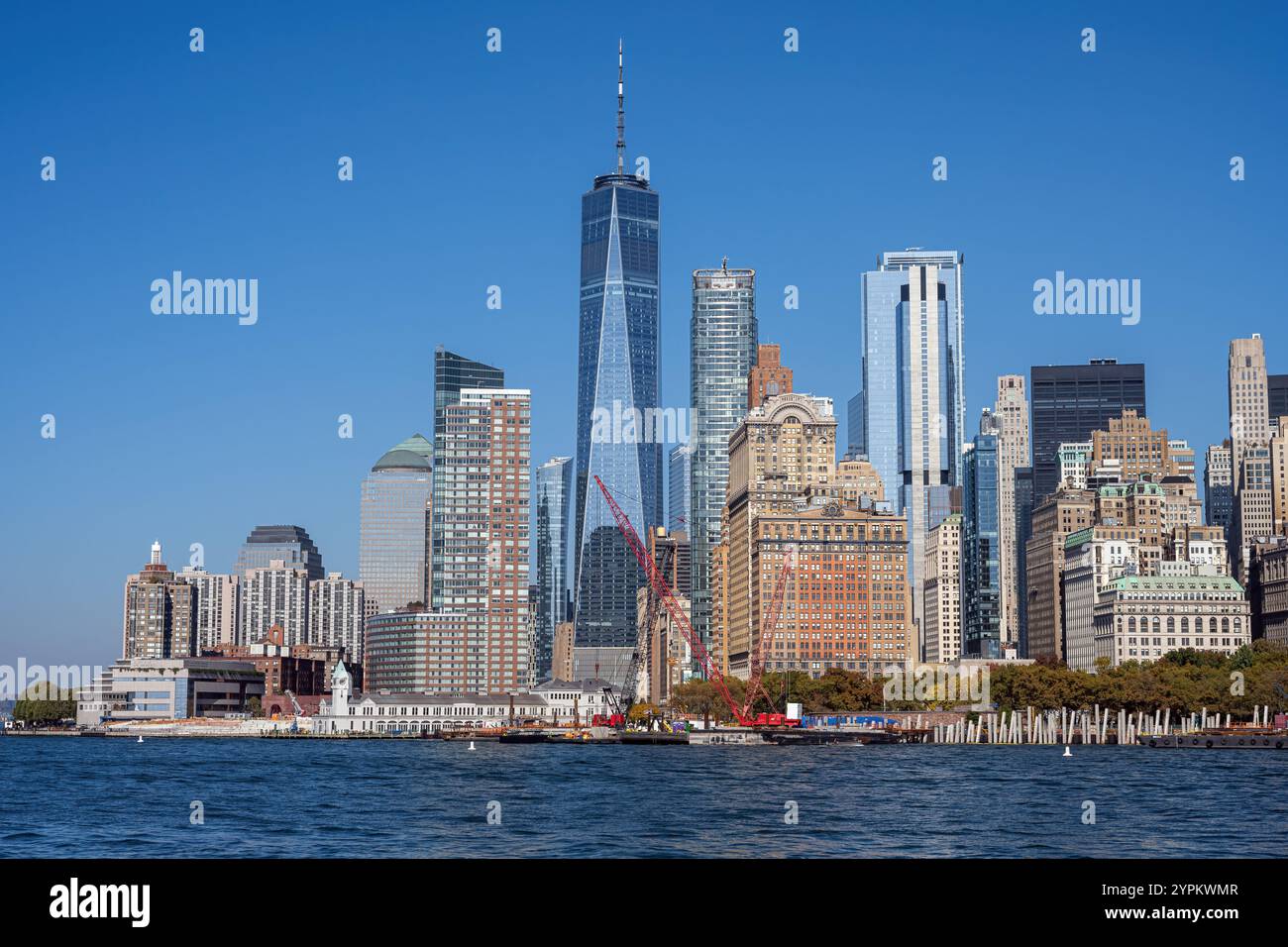 The skyline of Manhattan, New York, with the famous World Trade Center ...