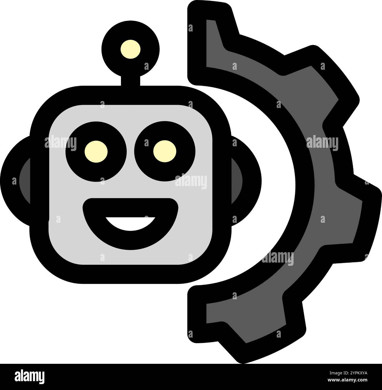 Robot settings symbol - artificial intelligence icon Stock Vector Image ...