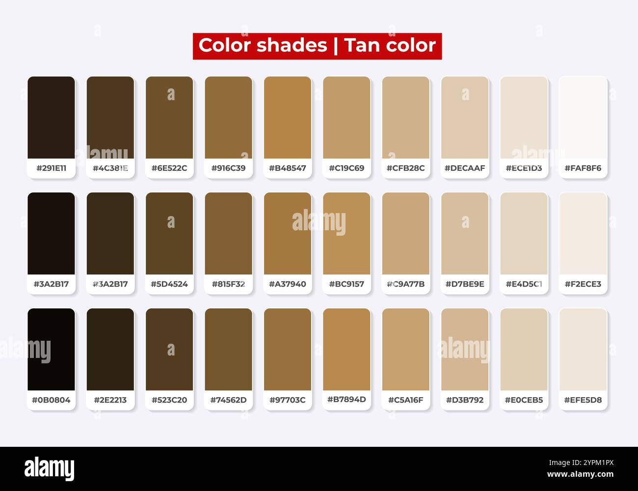 Color palette, Tan/brown color shades, Color harmony, Set of trendy ...