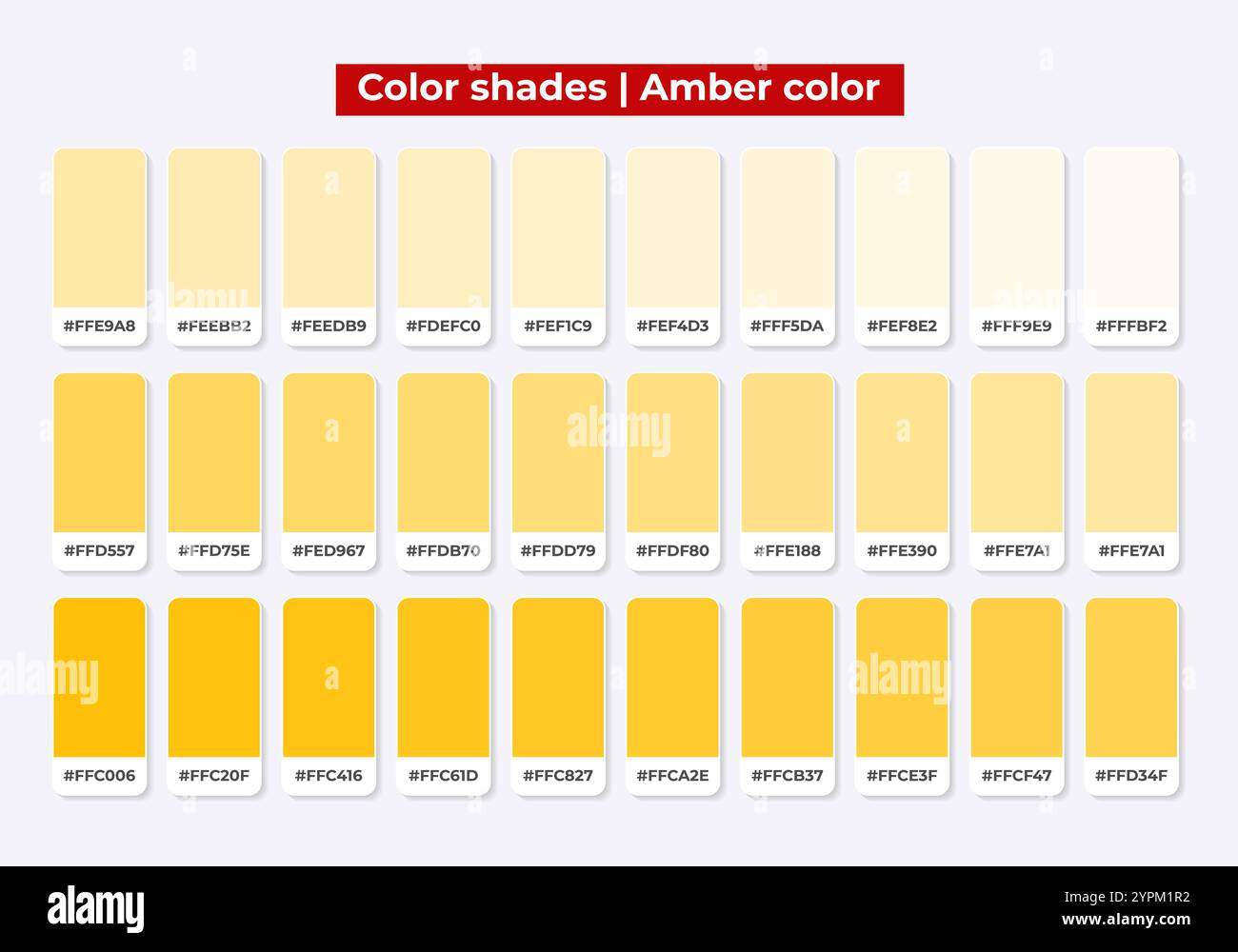 Color palette, Amber/yellow color shades, Color harmony, Set of trendy ...