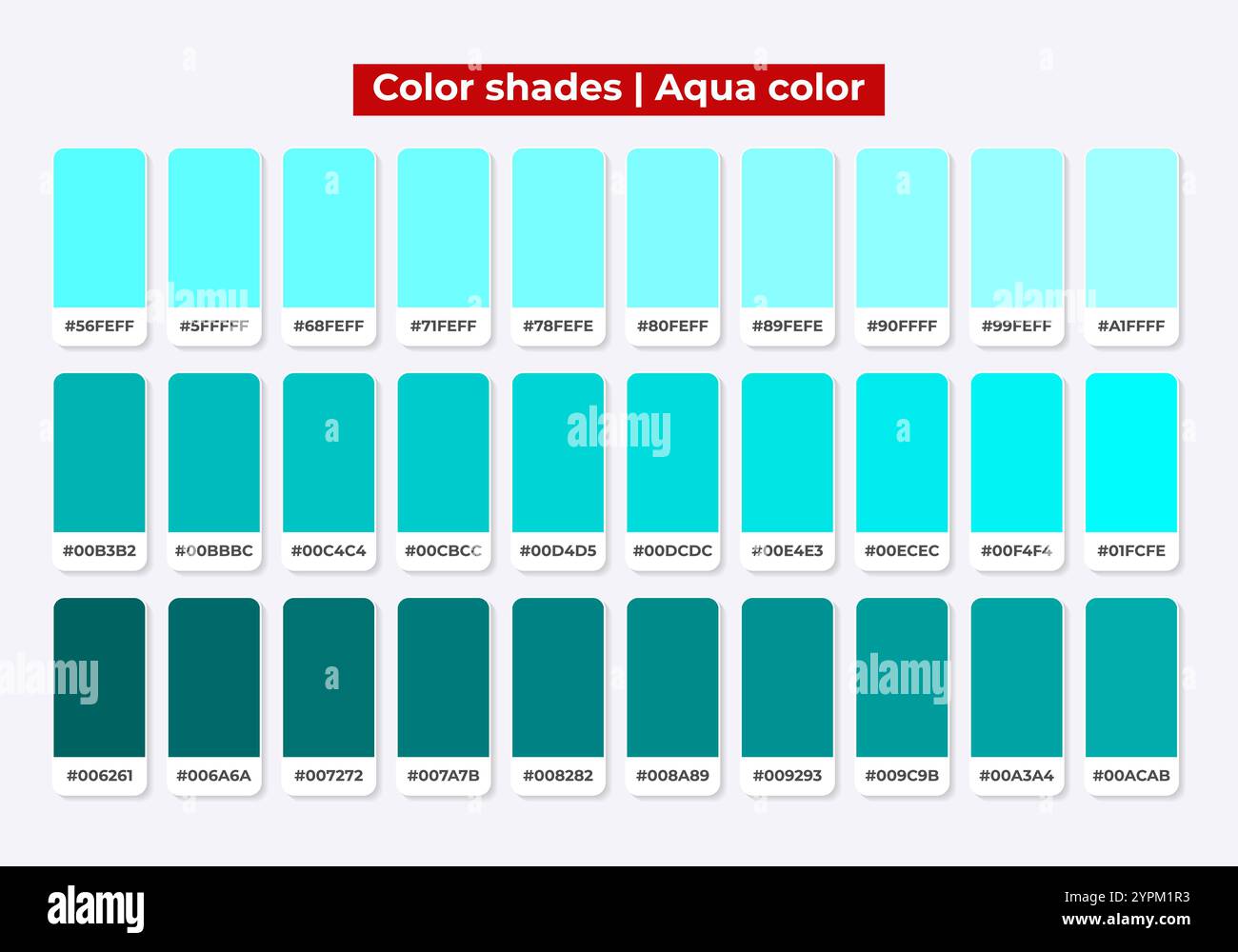 Color palette, Aqua/neon color shades, Color harmony, Set of trendy ...