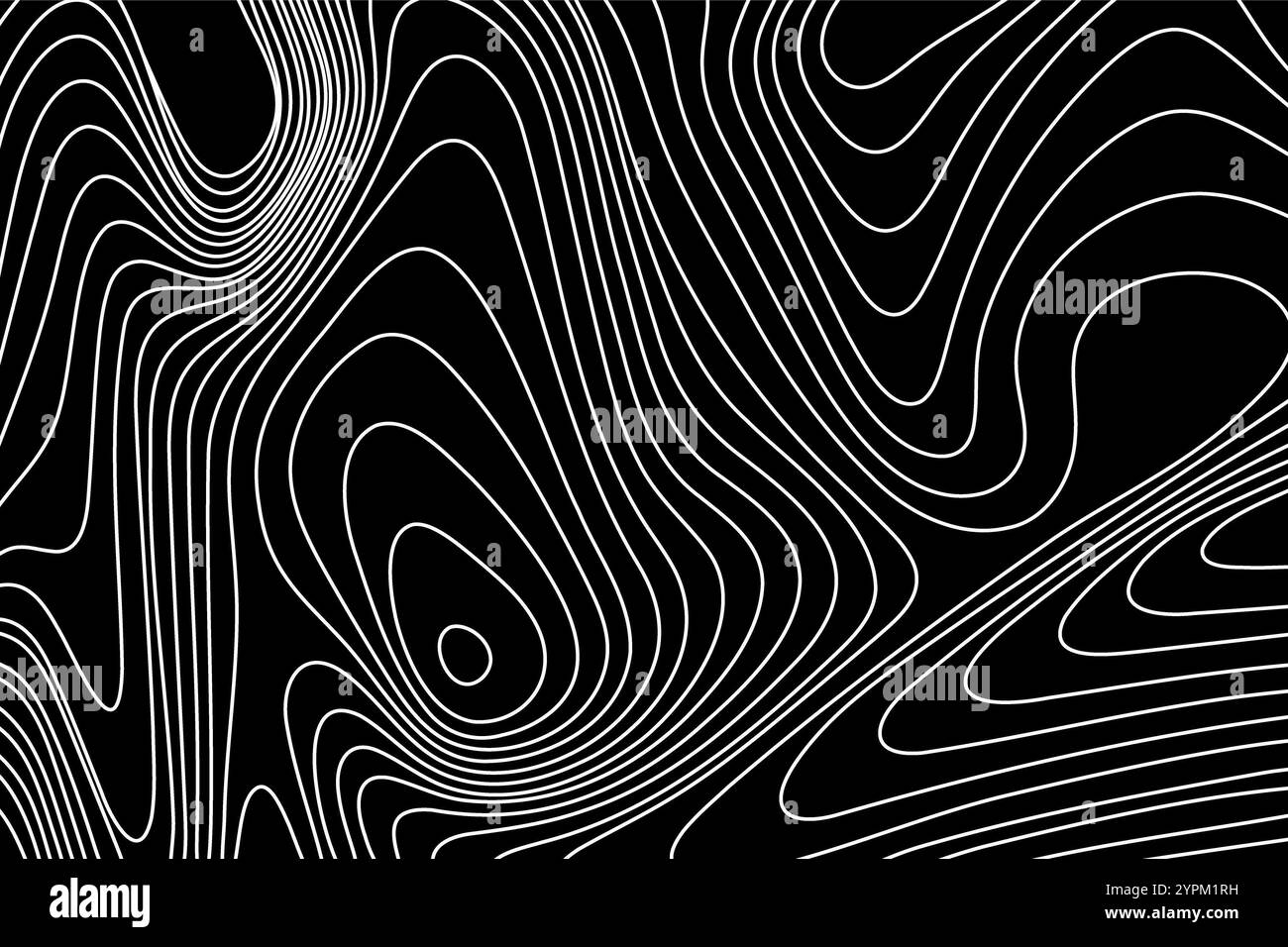 Black on white abstract perspective line wave stripes with 3d ...