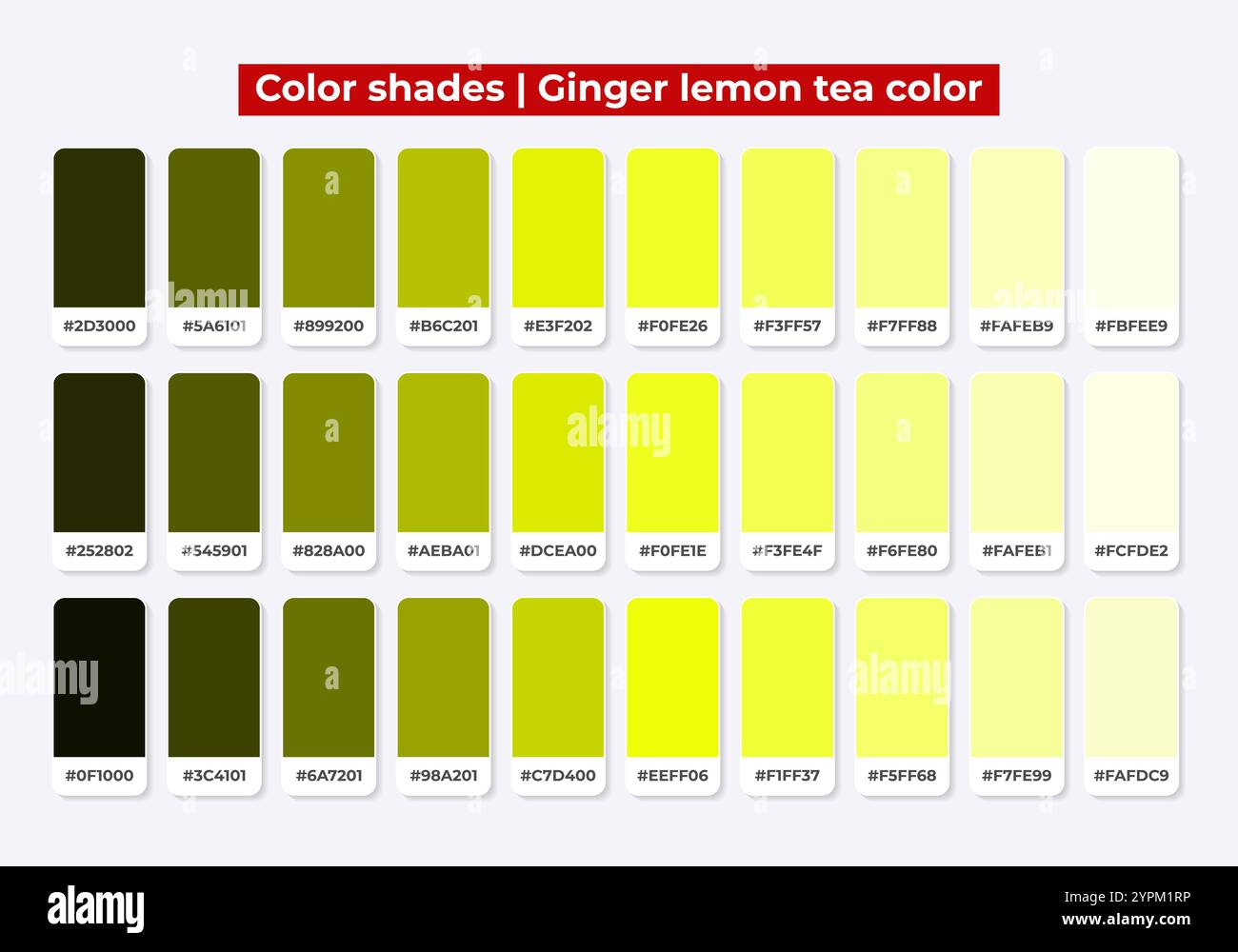 Color palette, Lemon yellow color shades, Color harmony Stock Vector ... Color palette, Lemon yellow color shades, Color harmony Stock Vector ...