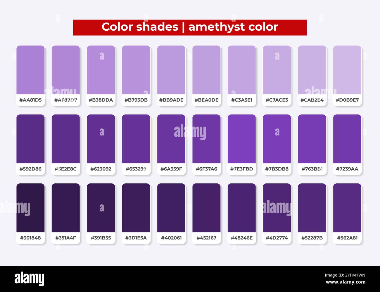 Color palette, Amethyst/Purple color shades, Color harmony, Set of ...