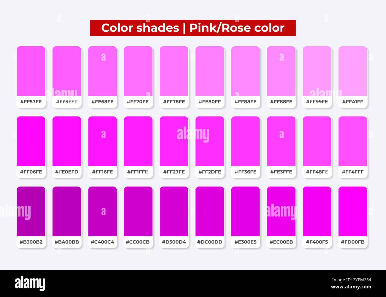 Color palette, Pink/rose color shades, Color harmony, Set of trendy ...