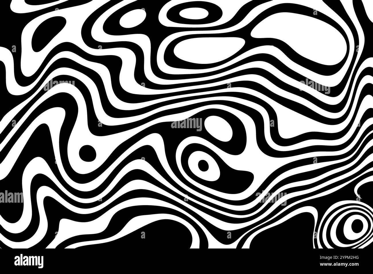Wave lines abstract background, black thin wavy stripes with movement ...