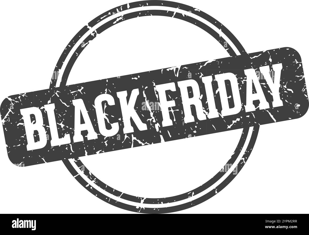 black friday round stamp isolated on transparent background. black ...