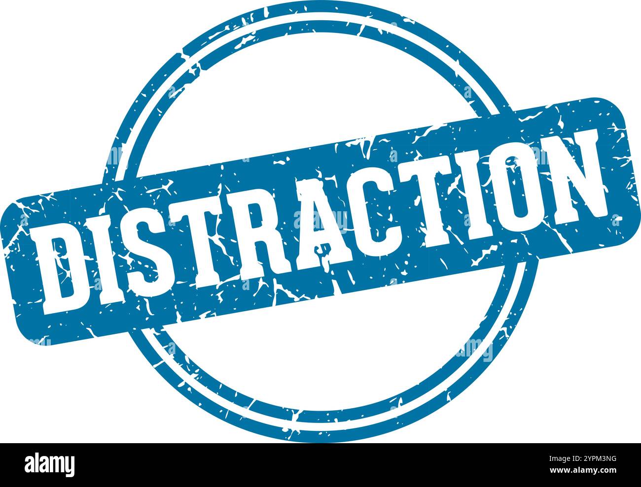 distraction round stamp isolated on transparent background. distraction ...