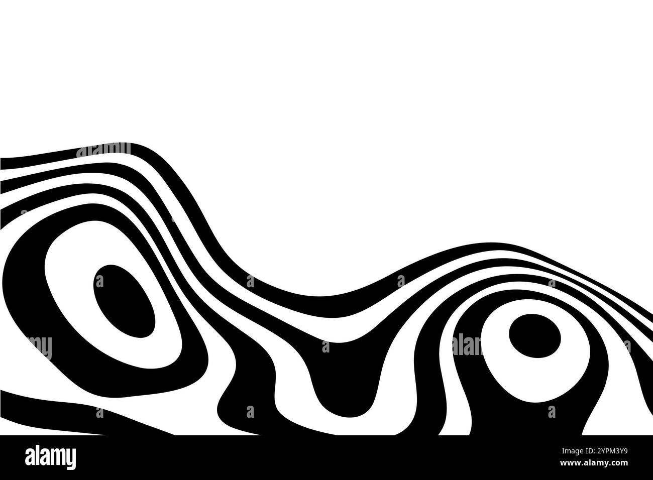 Amazing liquify lines effect on black and white, vector illustration ...