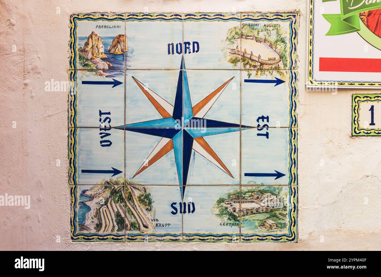 Vintage Compass Tile Art featuring Directional Markings and Engaging ...