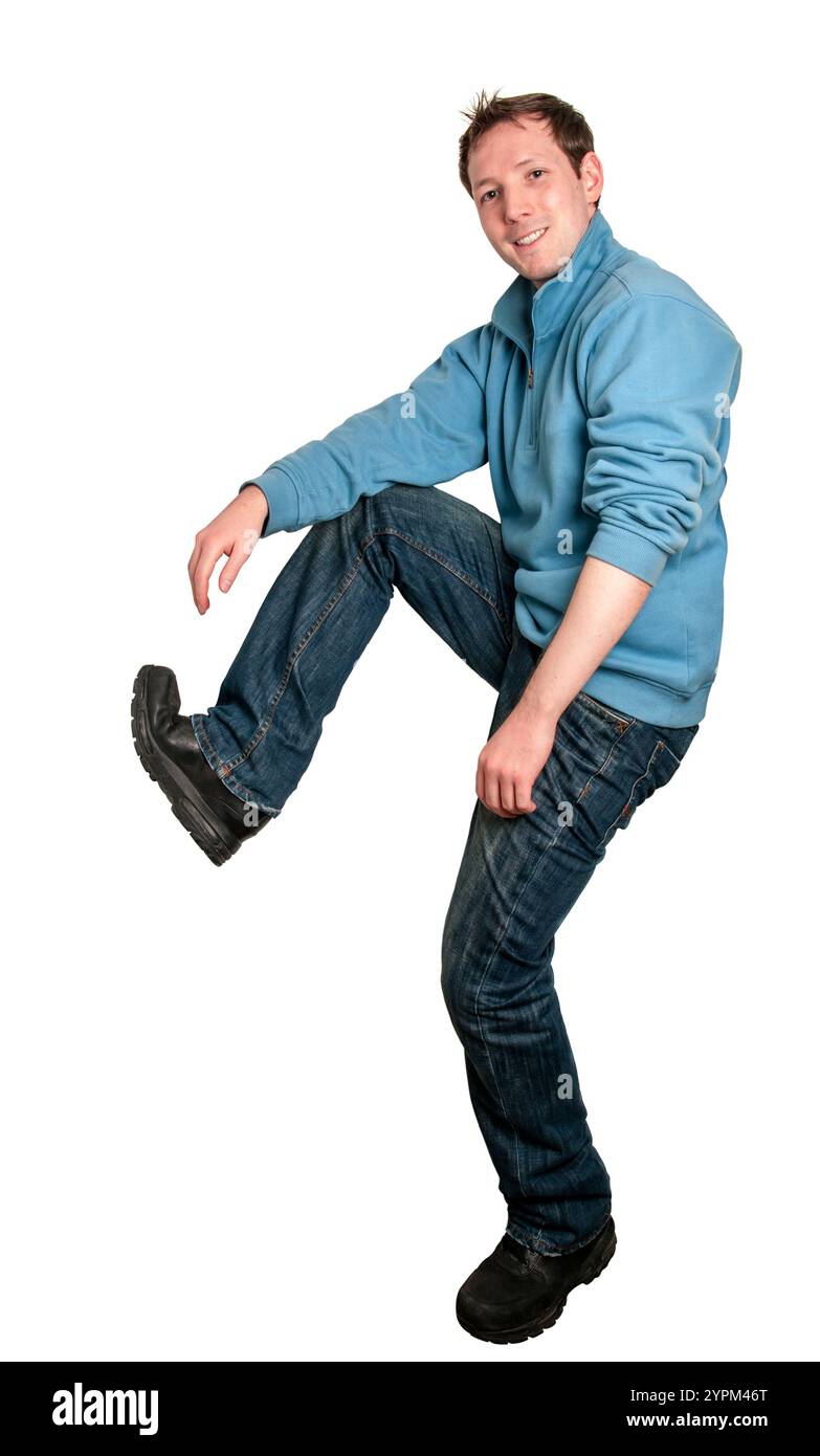 Young casually dressed Caucasian white man in casual pose isolated on ... Young casually dressed Caucasian white man in casual pose isolated on ...