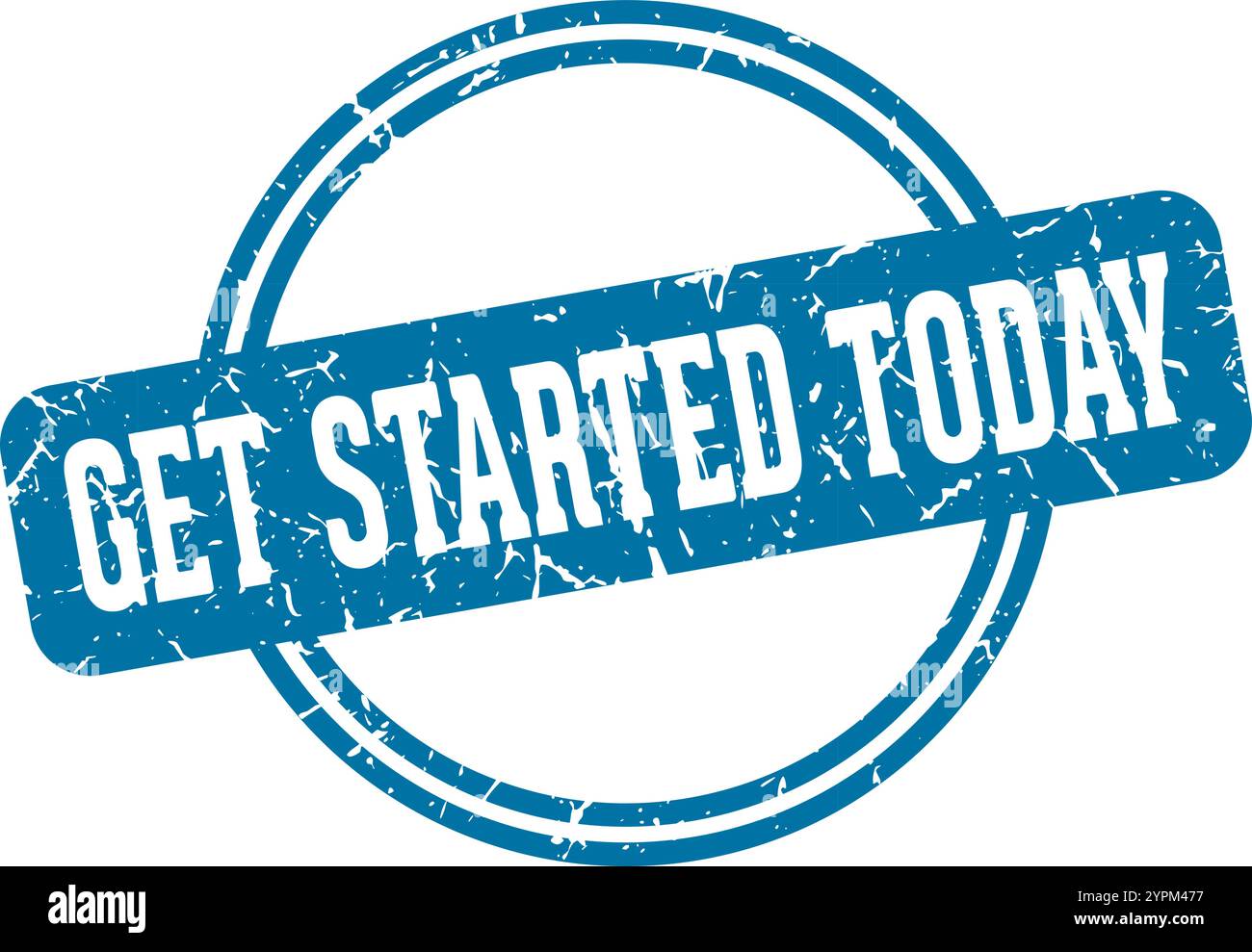 get started today round stamp isolated on transparent background. get ...