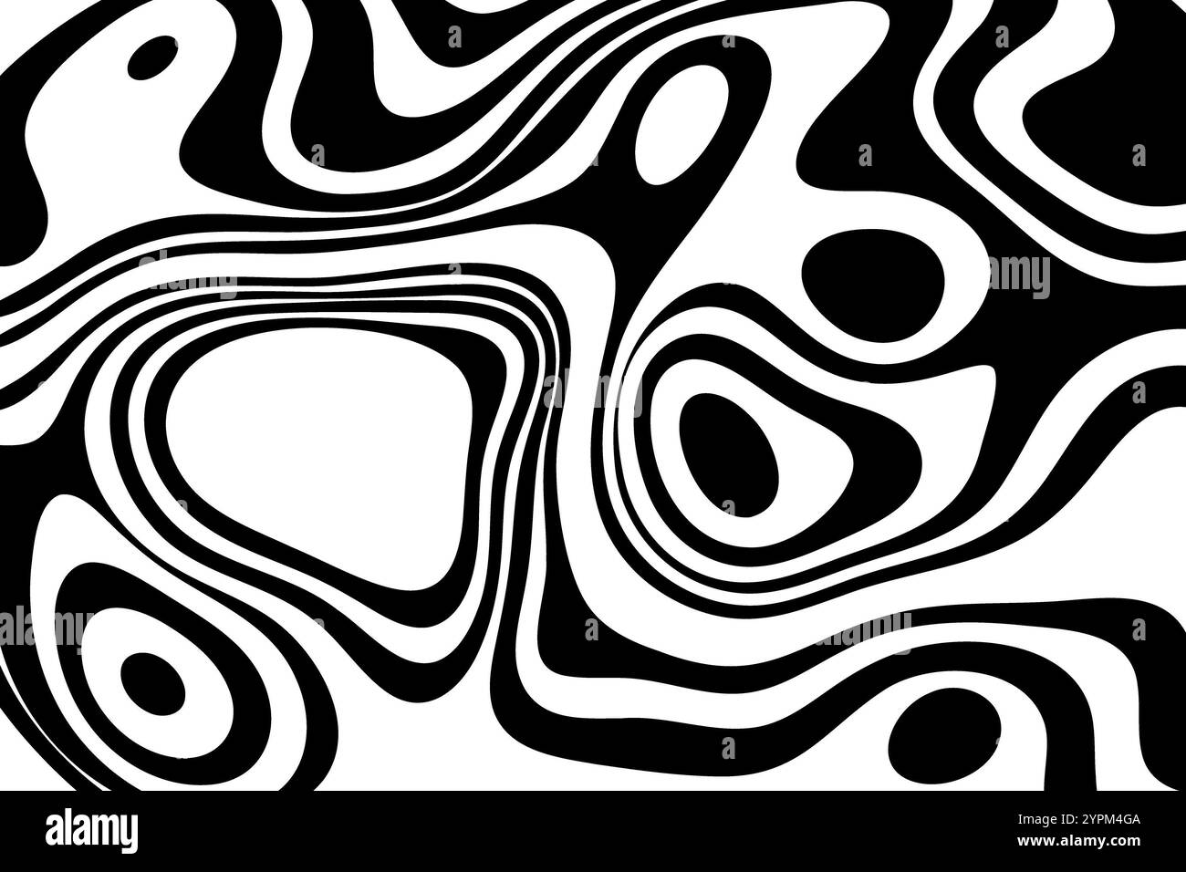 Amazing liquify lines effect on black and white, vector illustration ...