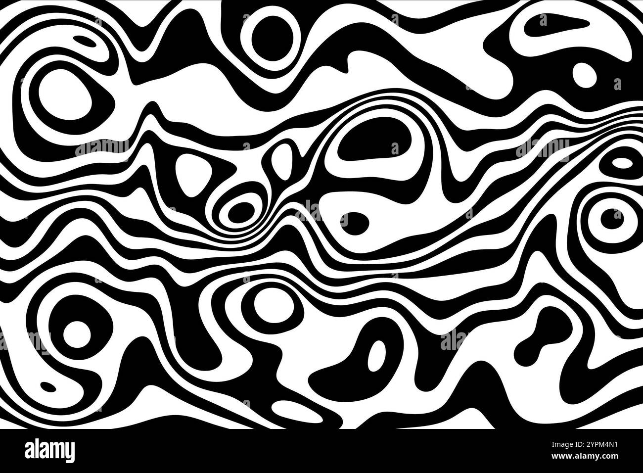 Black and white hallucination. Optical illusion. Twisted illustration ...