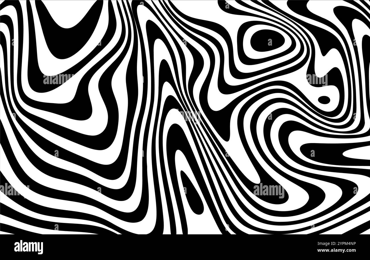 Black and white hallucination. Optical illusion. Twisted illustration ...