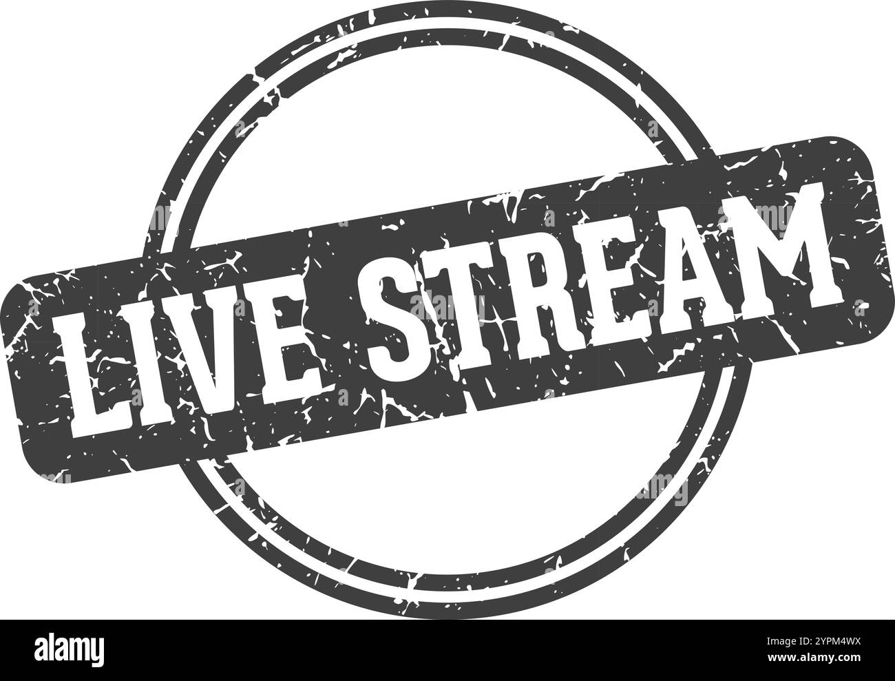 live stream round stamp isolated on transparent background. live stream ...