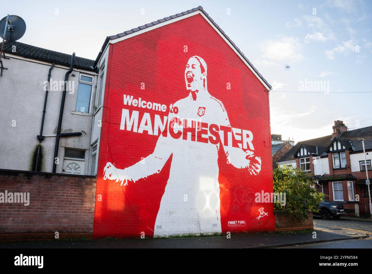 Manchester United mural outside of Old Trafford ahead of the Premier ...