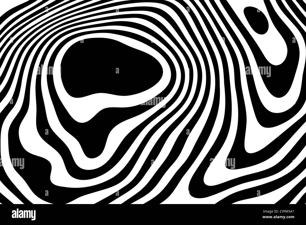 Black on white abstract perspective line wave stripes with 3d ...