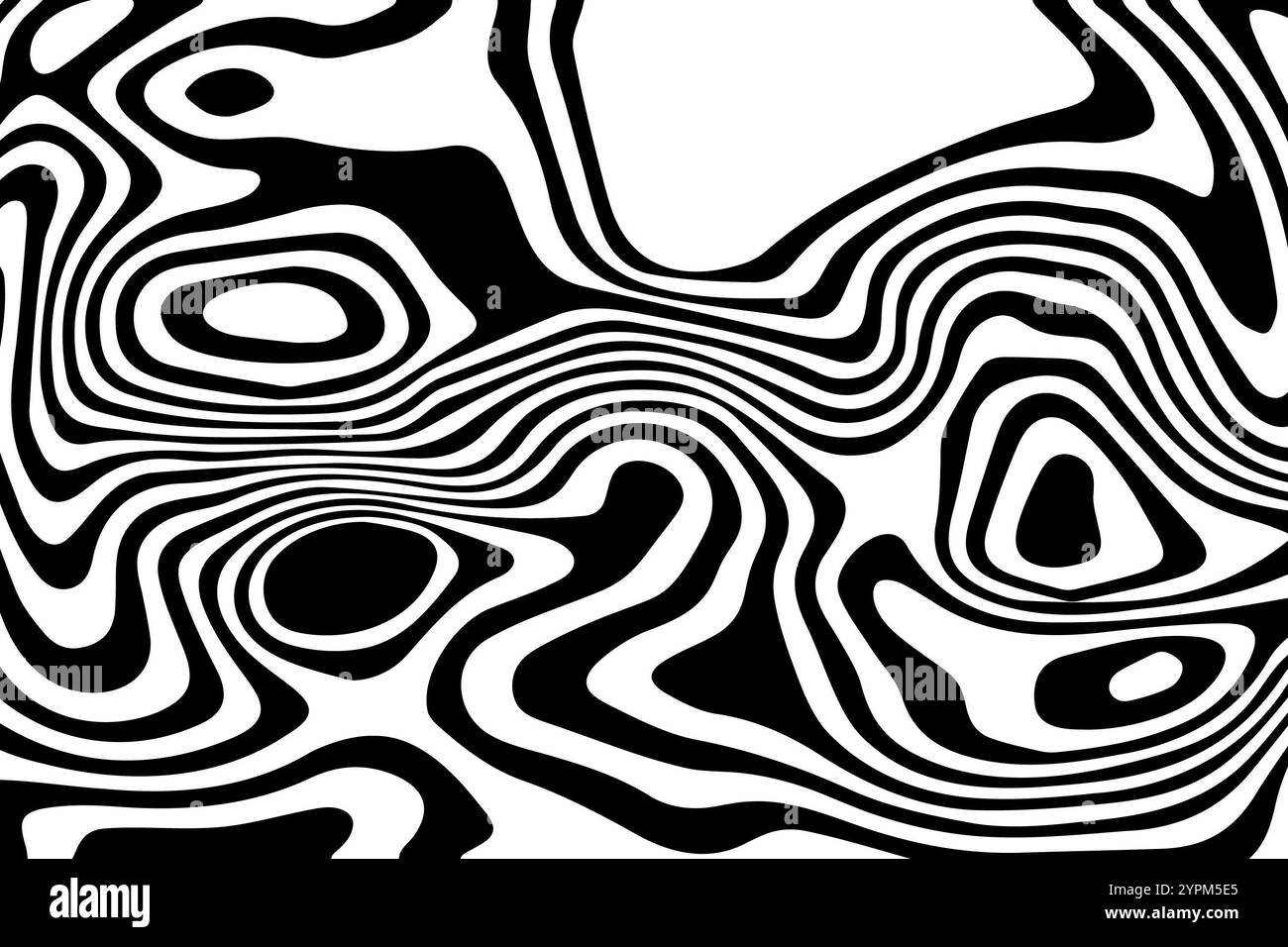 Amazing liquify lines effect on black and white, vector illustration ...