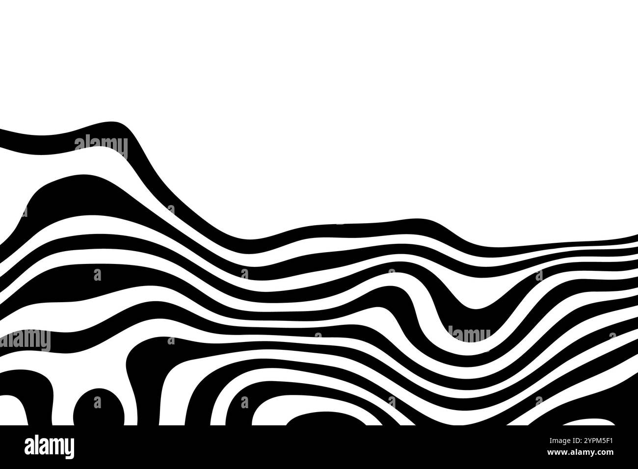 Amazing liquify lines effect on black and white, vector illustration ...