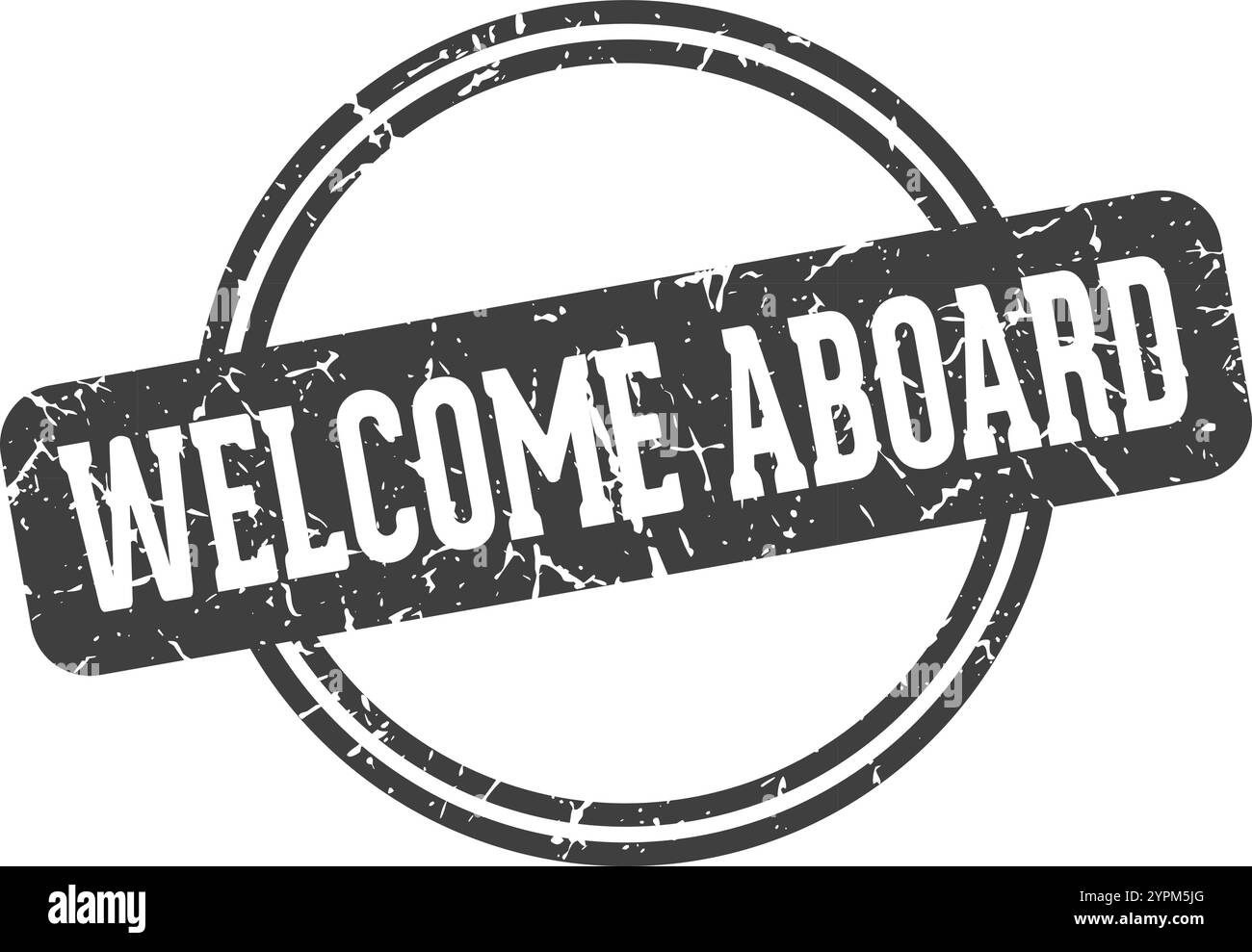 welcome aboard round stamp isolated on transparent background. welcome ...