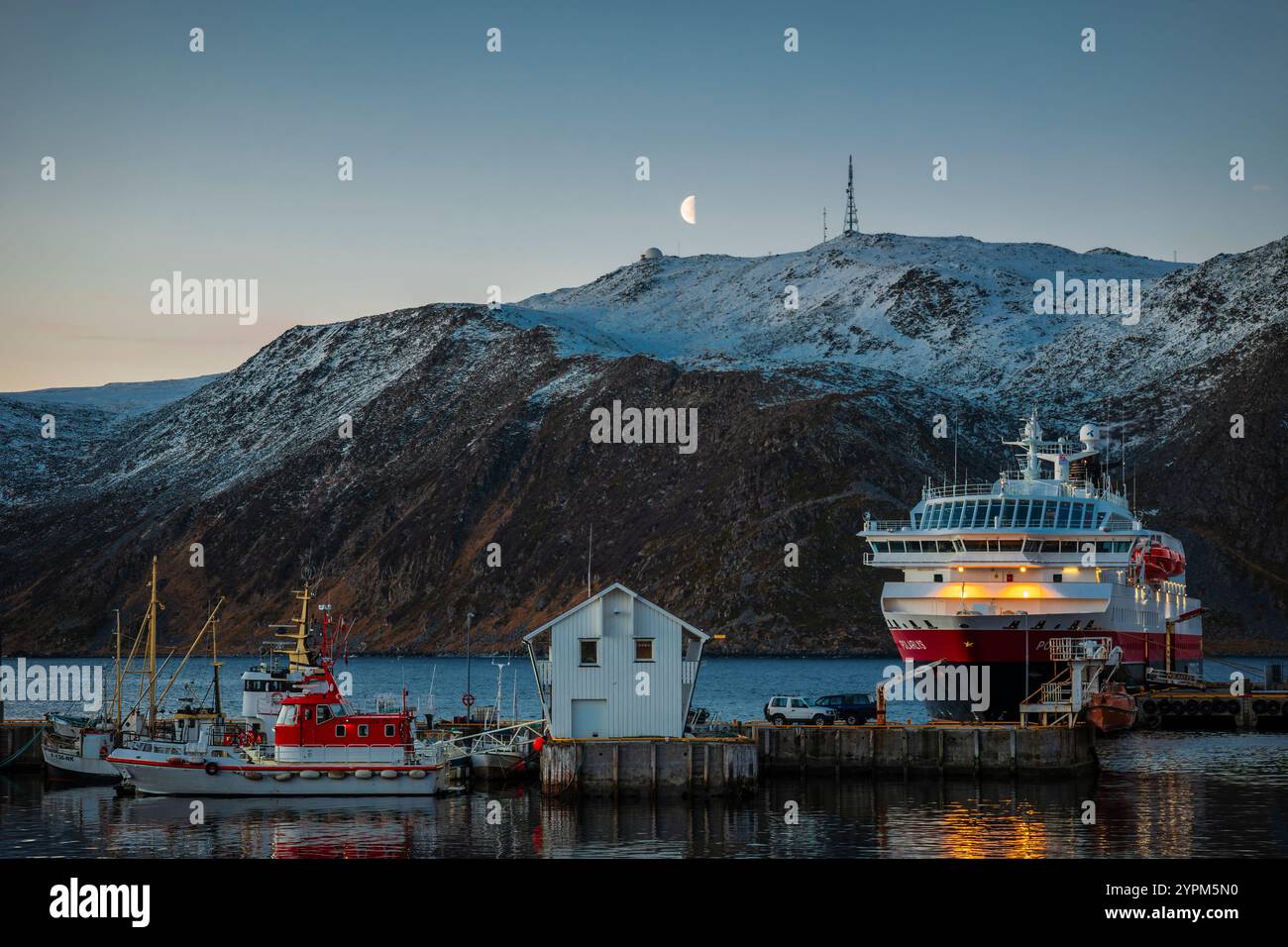 MS Polarlys docked at Honningsvag, Arctic Norway Stock Photo - Alamy