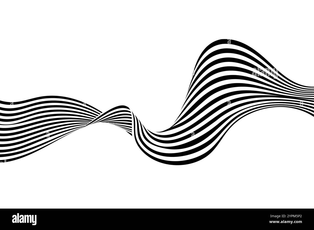 Abstract vector waves background. 3D optical illusion - line art Stock ...