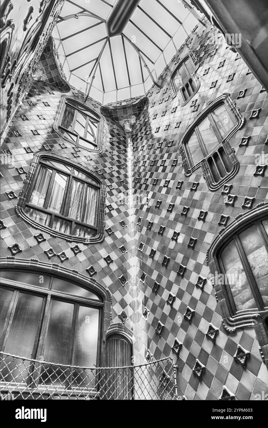 BARCELONA - AUGUST 9: Iconic lightwell inside Casa Batllo, renowned ...