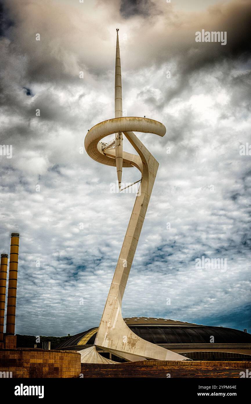 BARCELONA - AUGUST 11: Communications Tower, aka Torre Telefonica ...