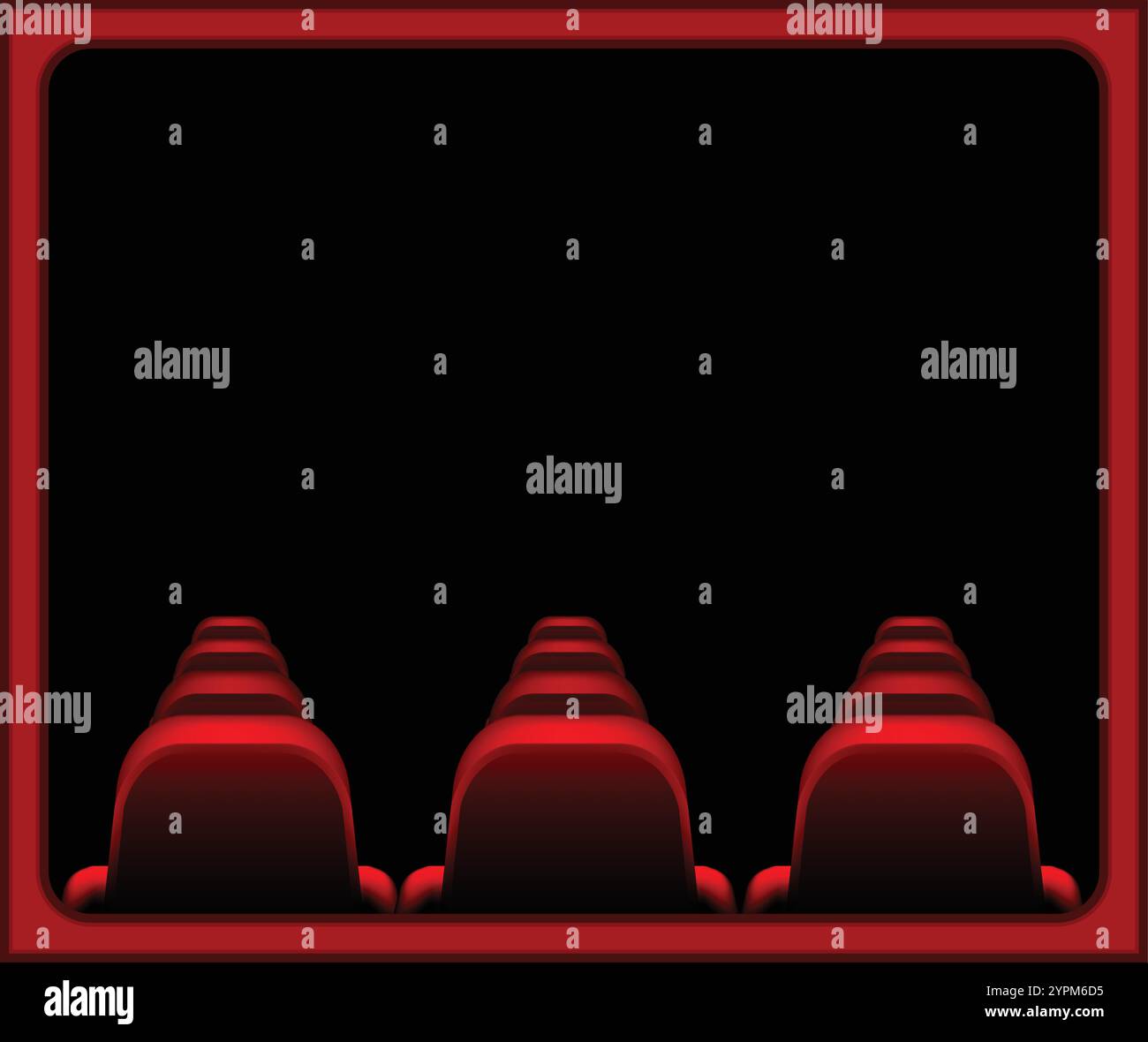Empty red cinema seats facing big screen Stock Vector Image & Art - Alamy