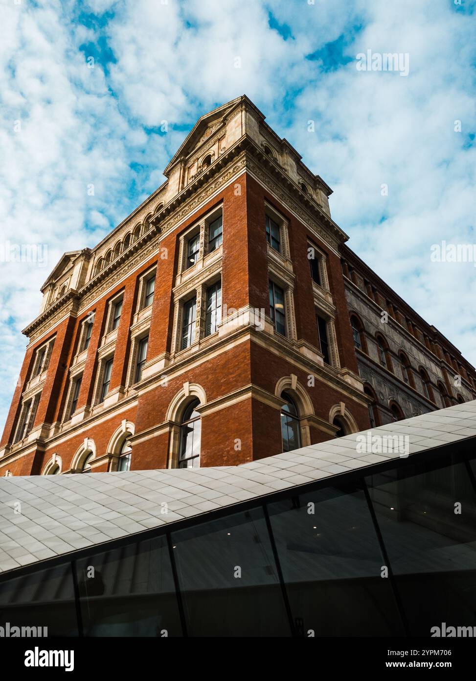 Historic Brick Building with Ornate Architectural Details and Modern ...