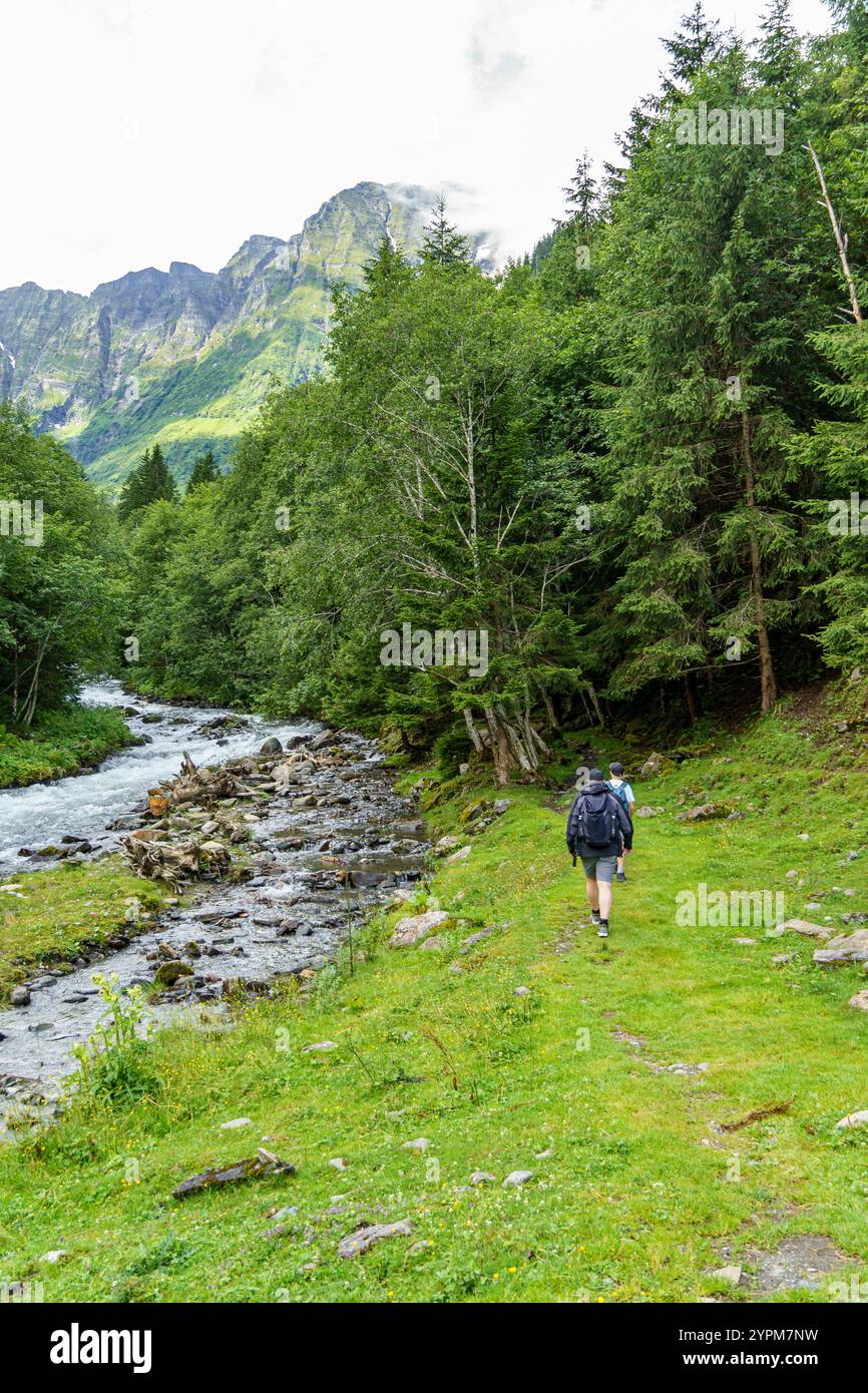 hiking in the austrian alps Stock Photo - Alamy