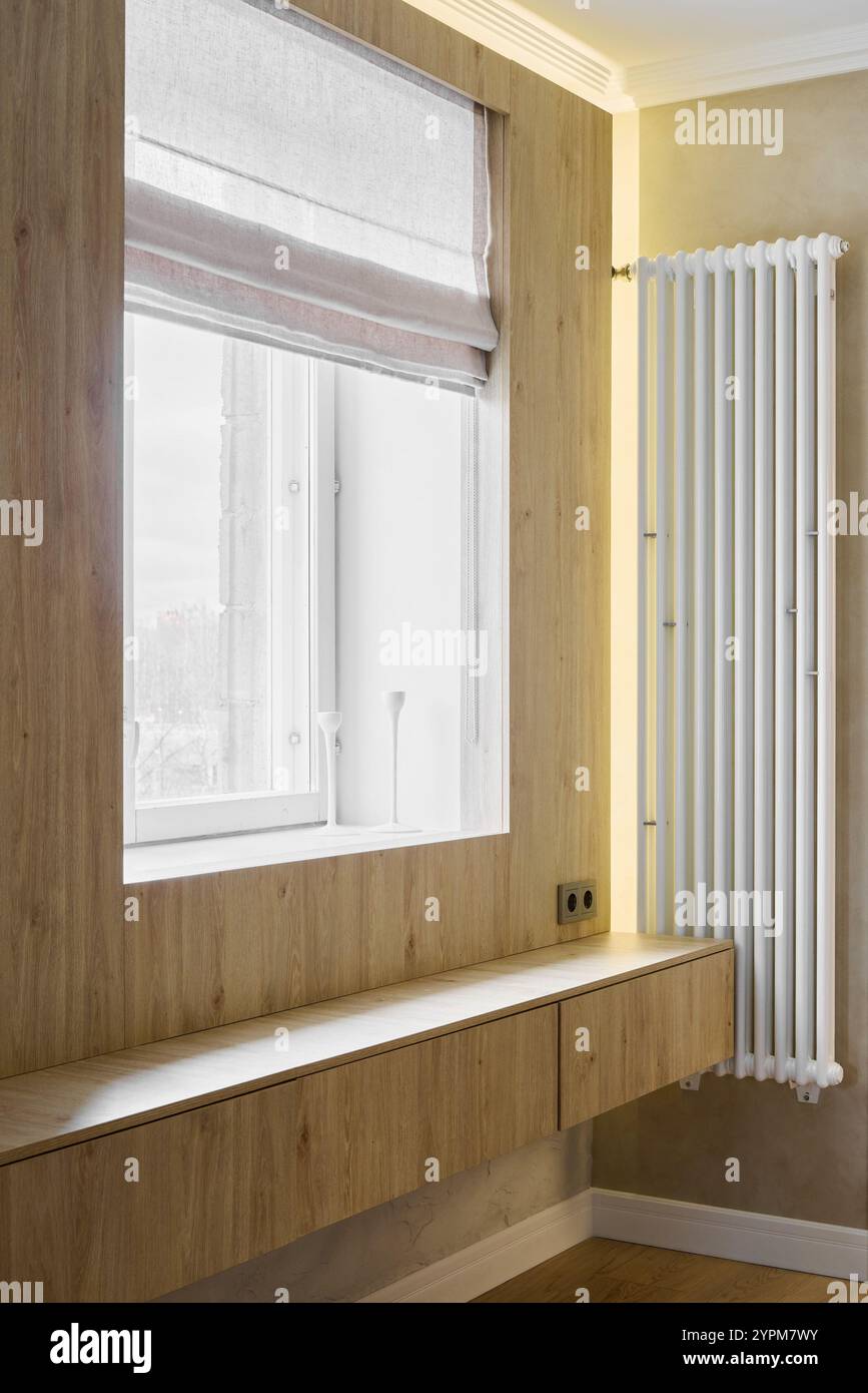 This modern minimalist window design features warm lighting that ...