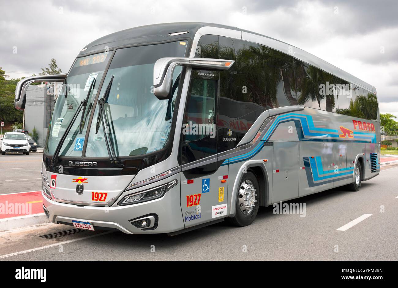 Busscar Vissta Buss 365 Mercedes-Benz O-500RS BlueTec 6 2023 modern bus Stock Photo - Alamy