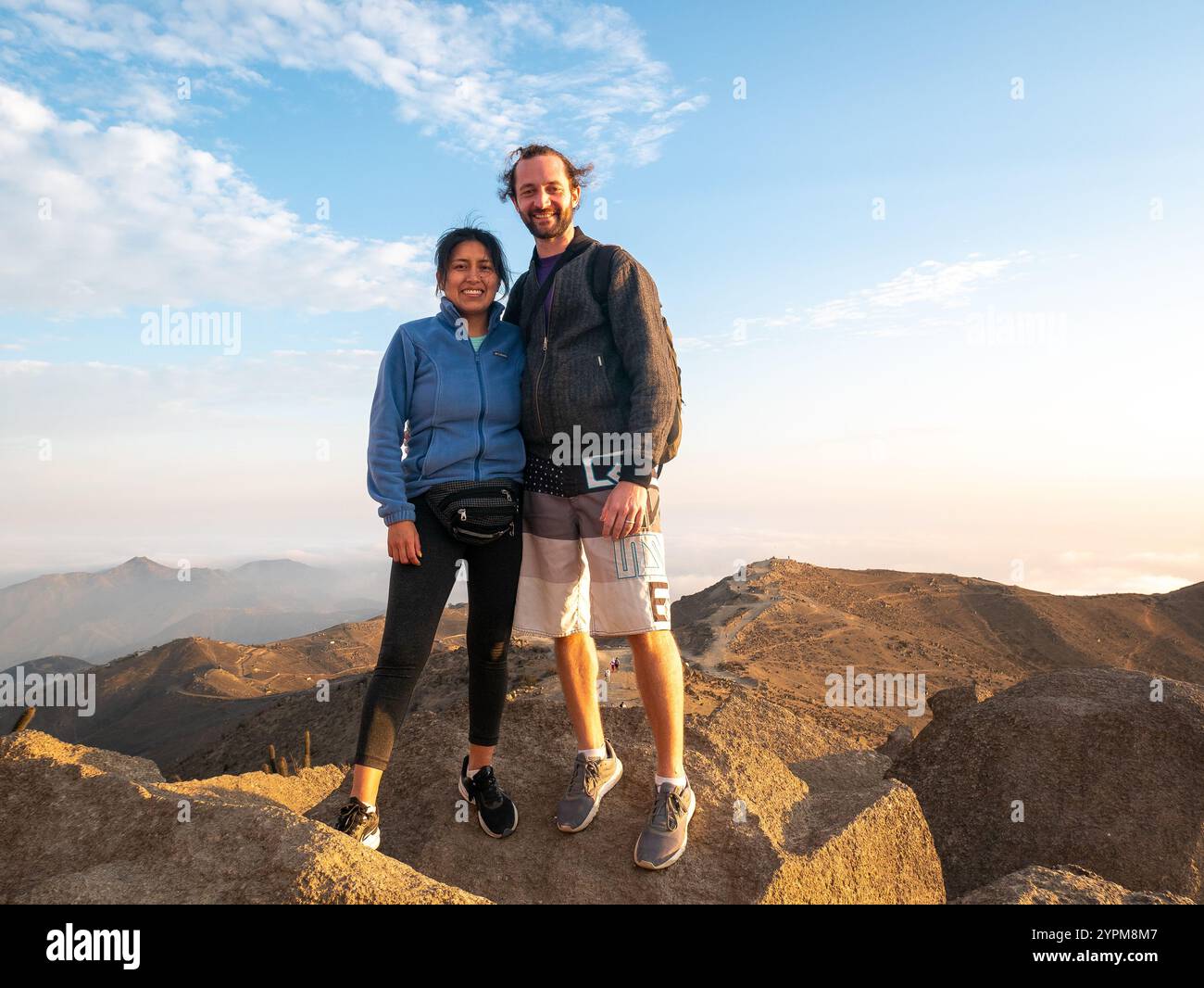 Lima, Perú - October 13 2024: Peruvian Woman and Canadian Man Pose in ...