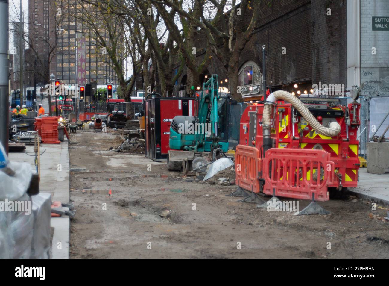 London, UK. 27th November, 2024. New paving being installed near ...