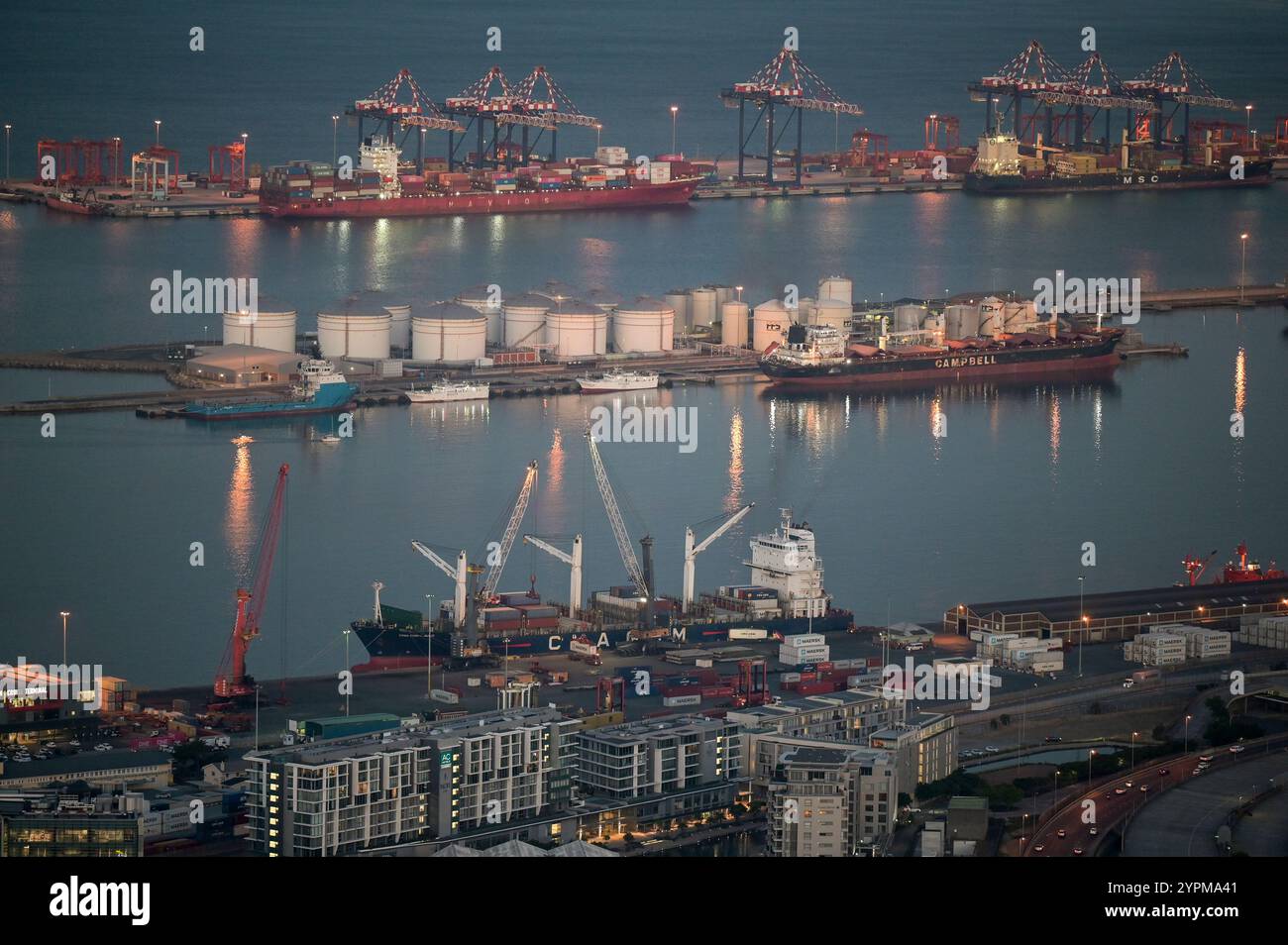 SOUTH AFRICA, Cape Town, port, oil tanks and Transnet Port Terminals ...