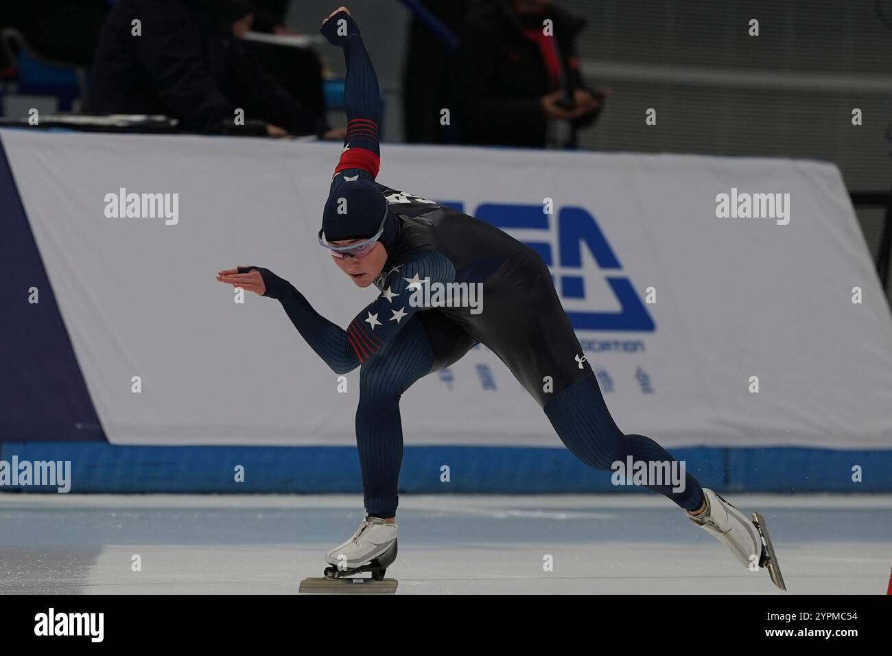 Kimi Goetz of United States competes in the Women 500m 2nd race of the ...