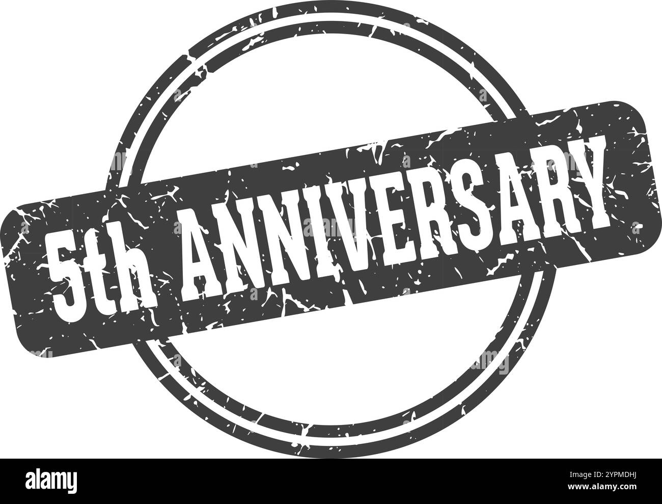 5th anniversary round stamp isolated on transparent background. 5th ...