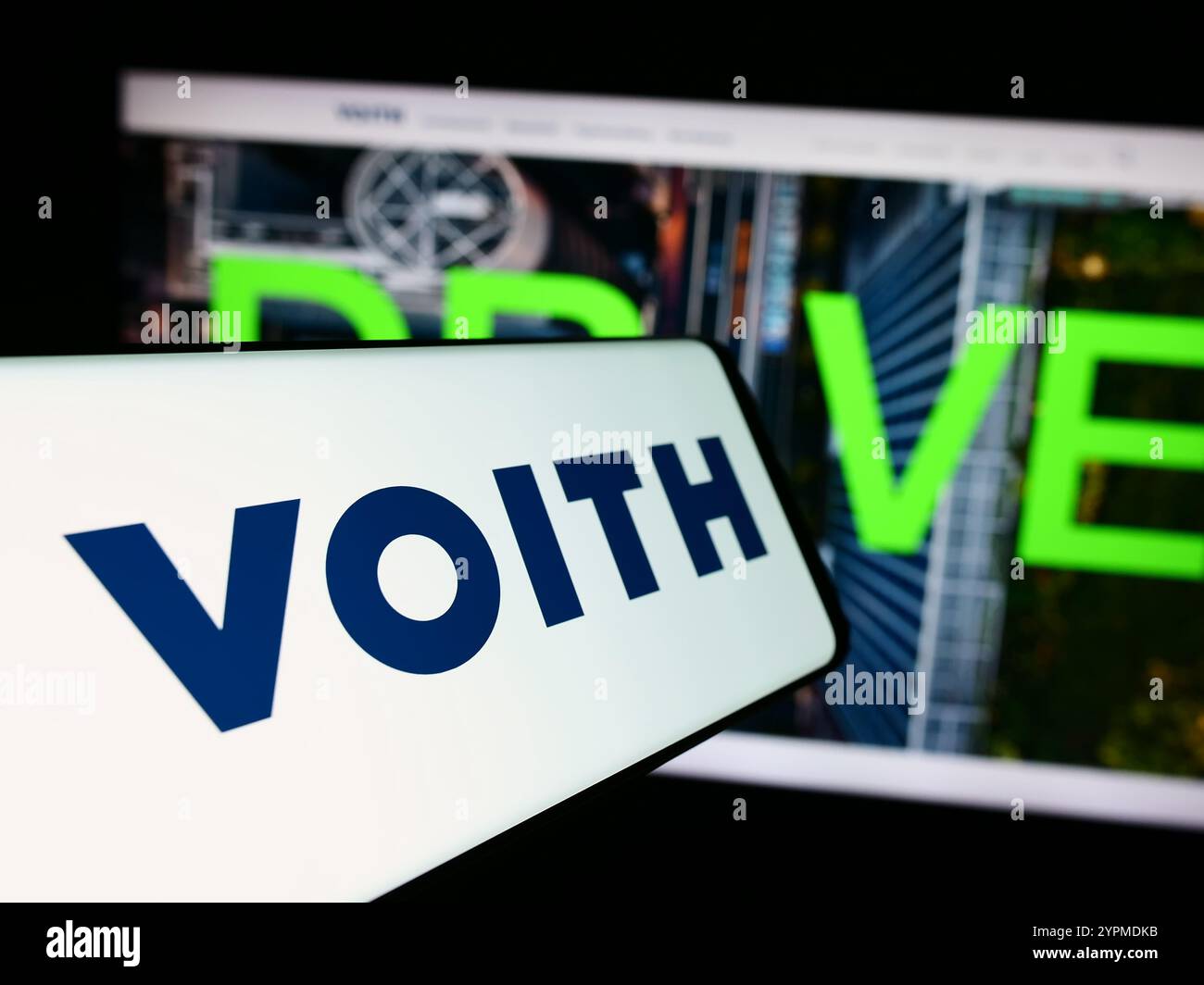 In this photo illustration, a mobile phone with the logo of German ...