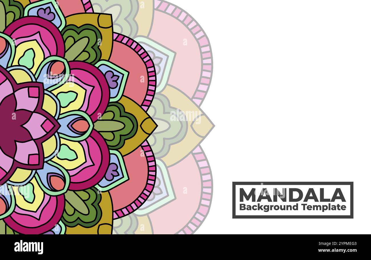 Vector background template with ornamental mandala pattern design ...