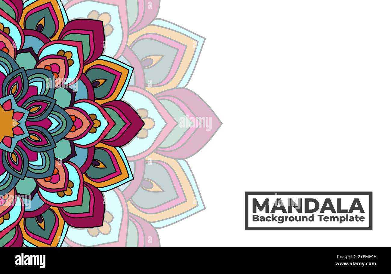 Vector background template with ornamental mandala pattern design ...