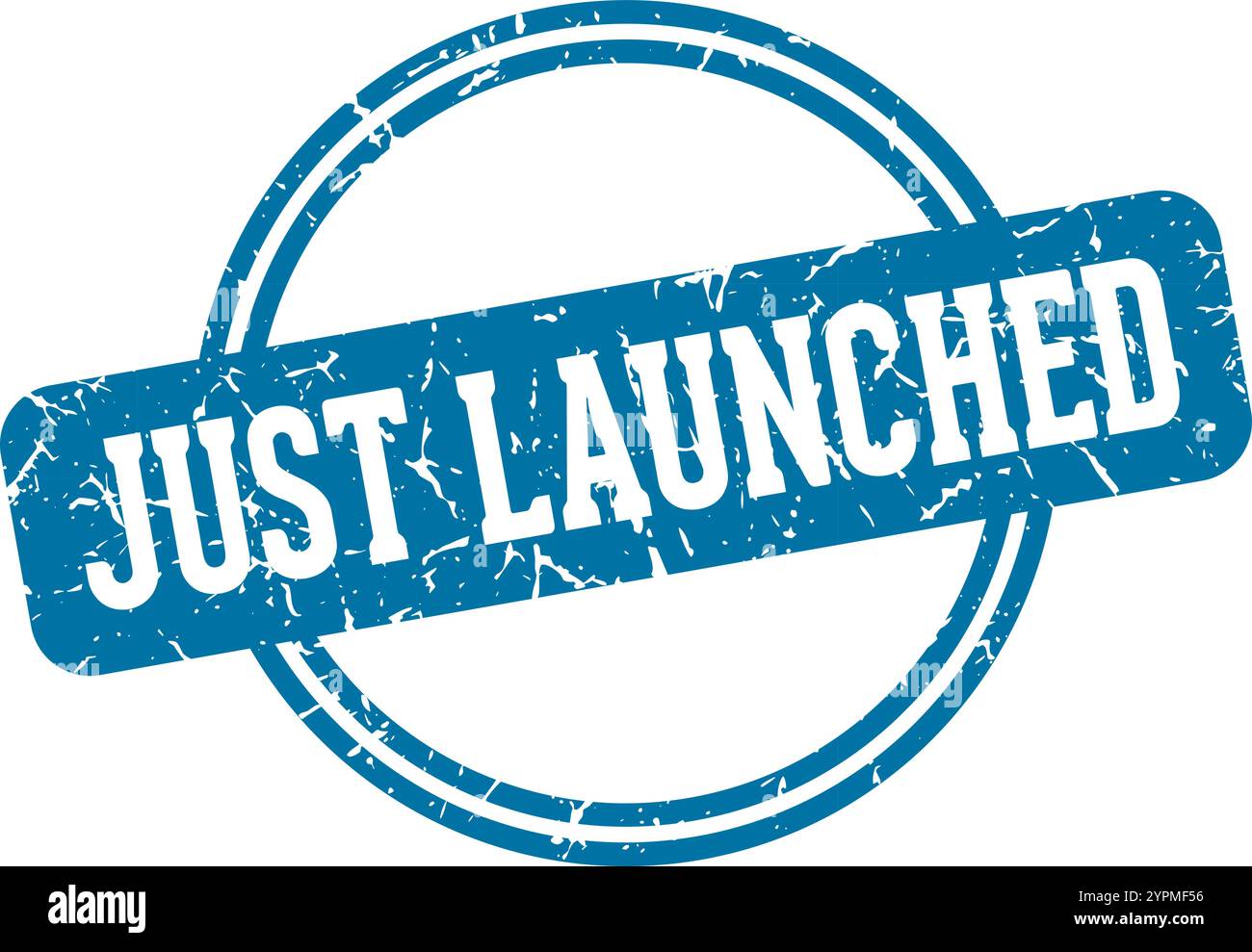 just launched round stamp isolated on transparent background. just ...