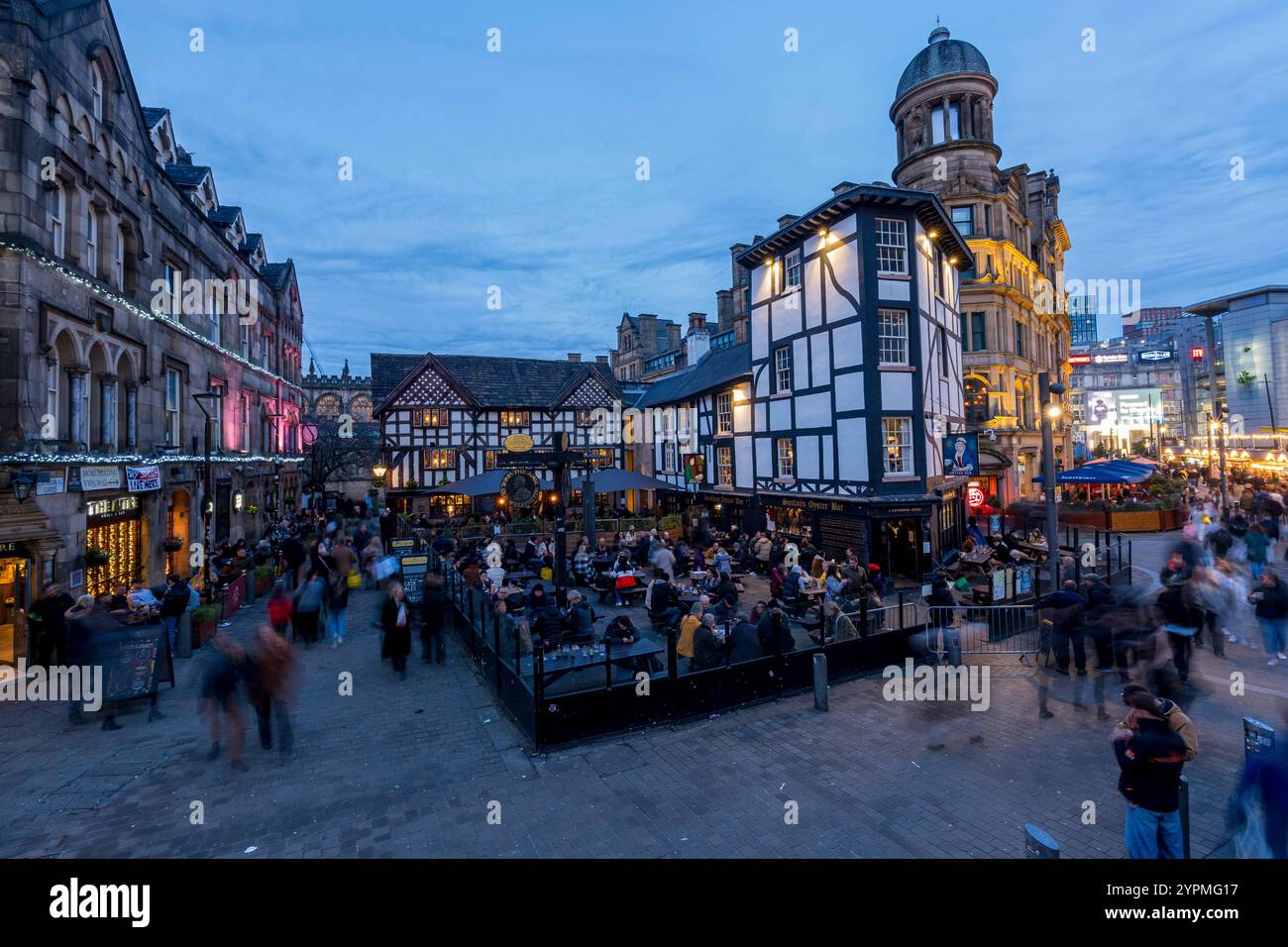 Image of Shambles square and traditional British pubs in Manchester UK ...