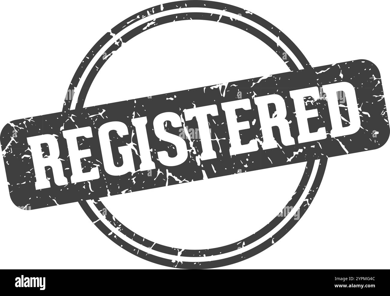 registered round stamp isolated on transparent background. registered ...