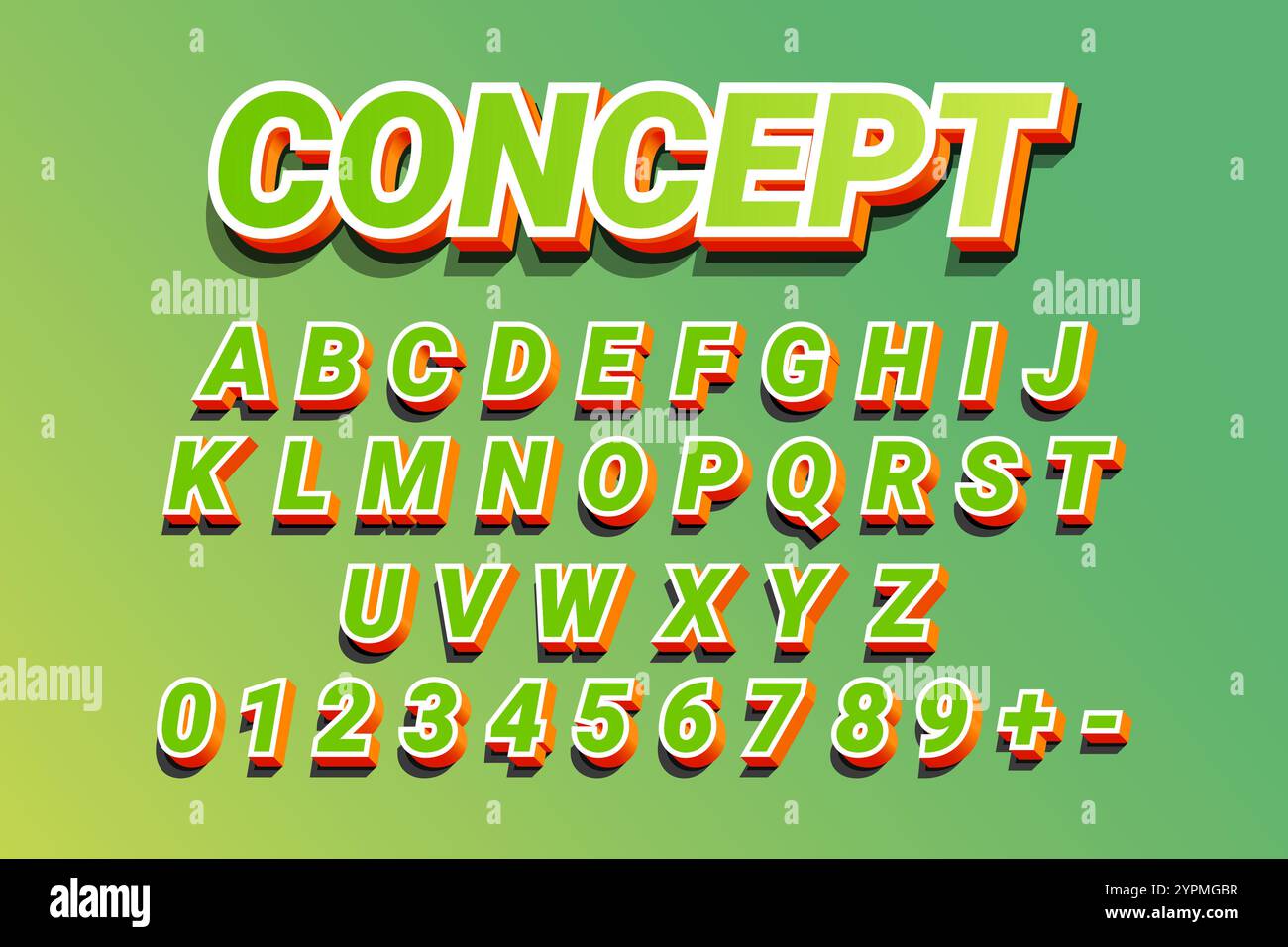 3D letters and numbers set, Bold font typeface, Light blue and white uppercase alphabets ...