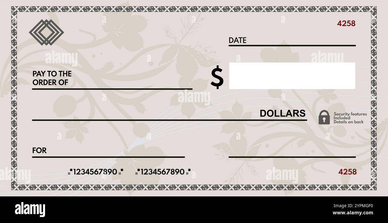 blank check with free space for writing Stock Vector Image & Art - Alamy