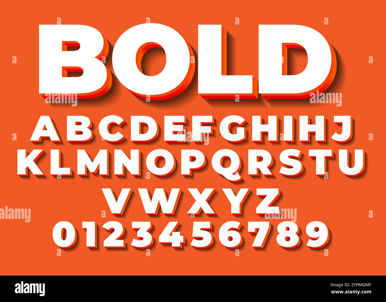 3D letters and numbers set, Bold font typeface, Light blue and white ...