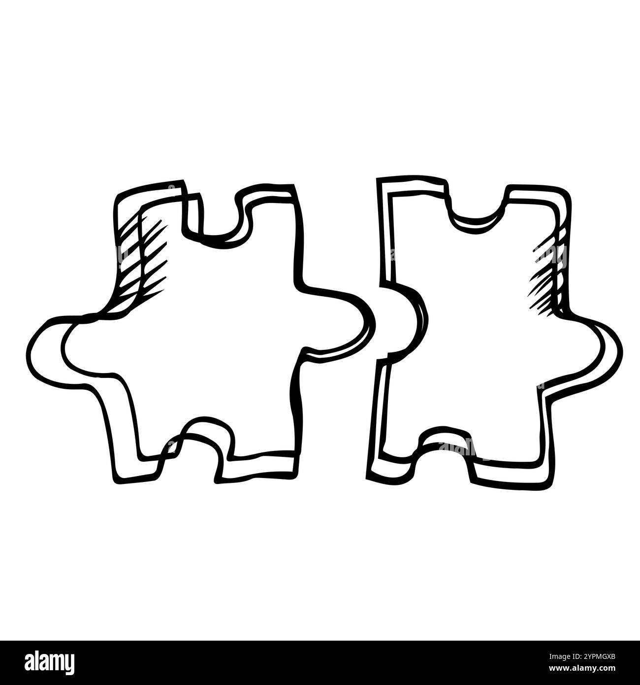 Puzzle hand drawn outline doodle icon. Piece of puzzle vector sketch ...