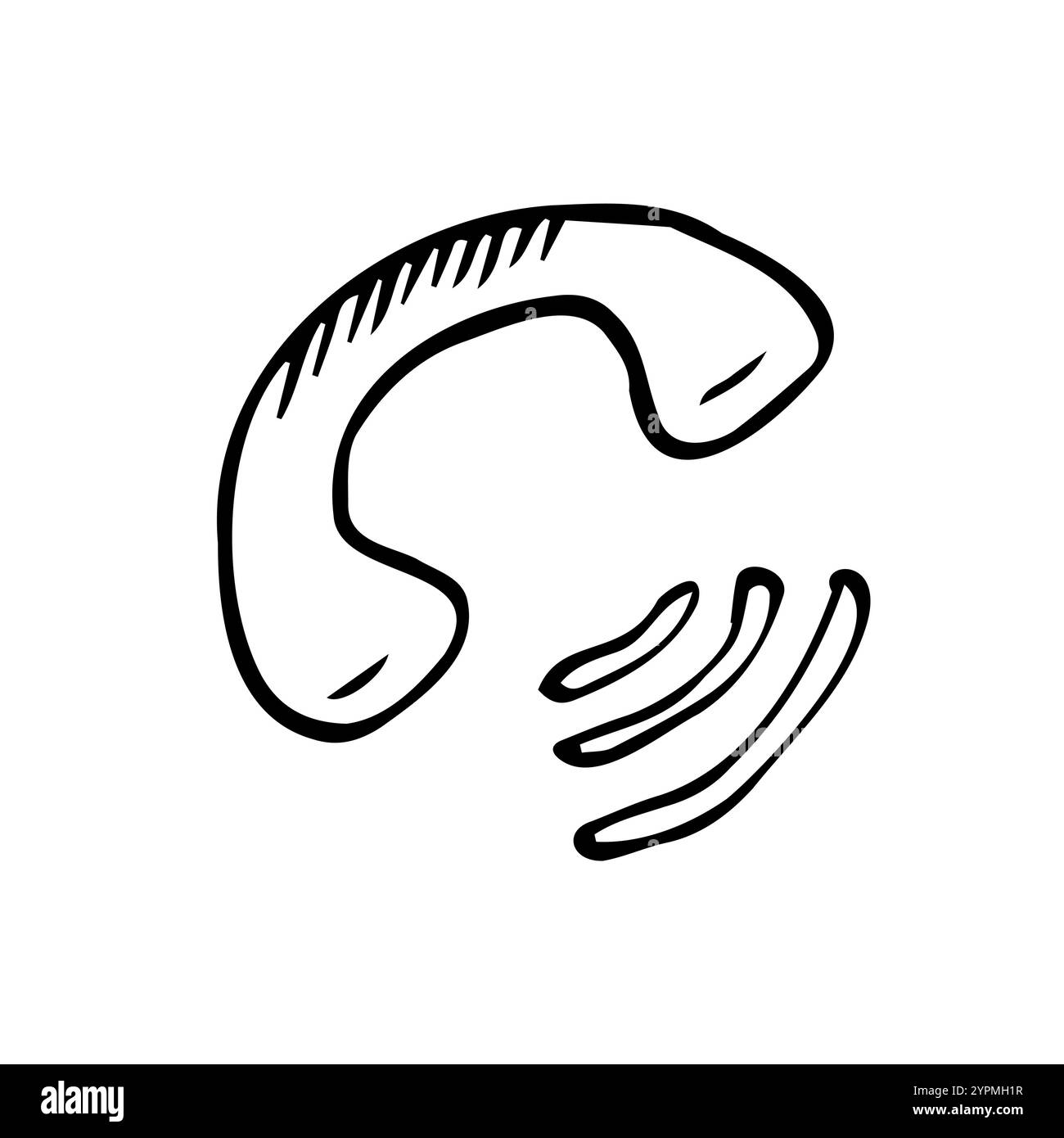 Doodle Telephone icon. hand drawn infographic symbol. Line art style ...